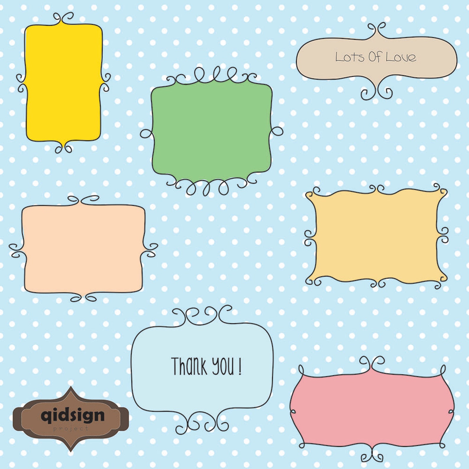 Doodle Frames Clipart Digital Frames Label Clipart - Etsy Canada