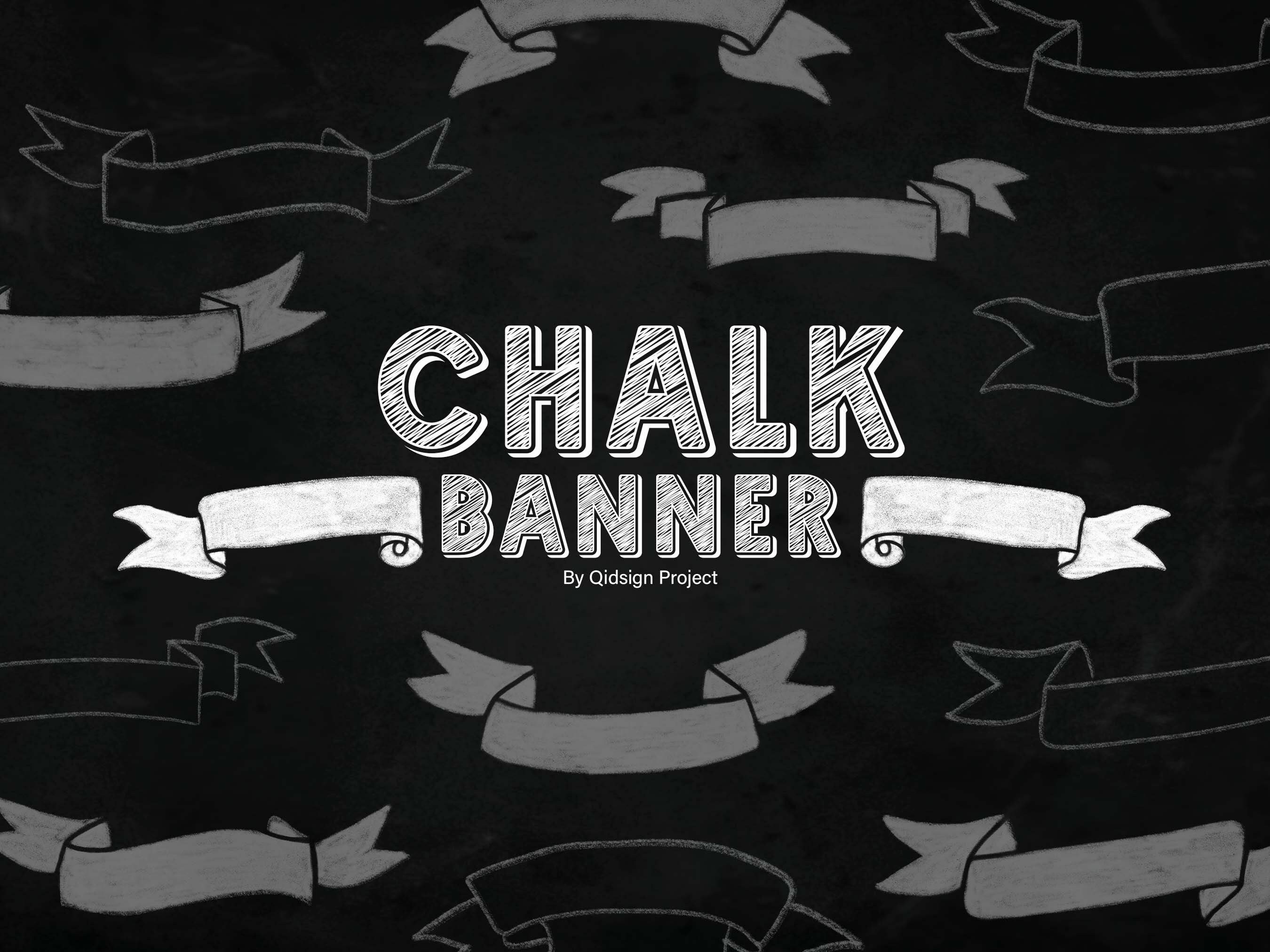 Chalk Banner Clipart Chalk Ribbon Banner Chalkboard Digital - Etsy