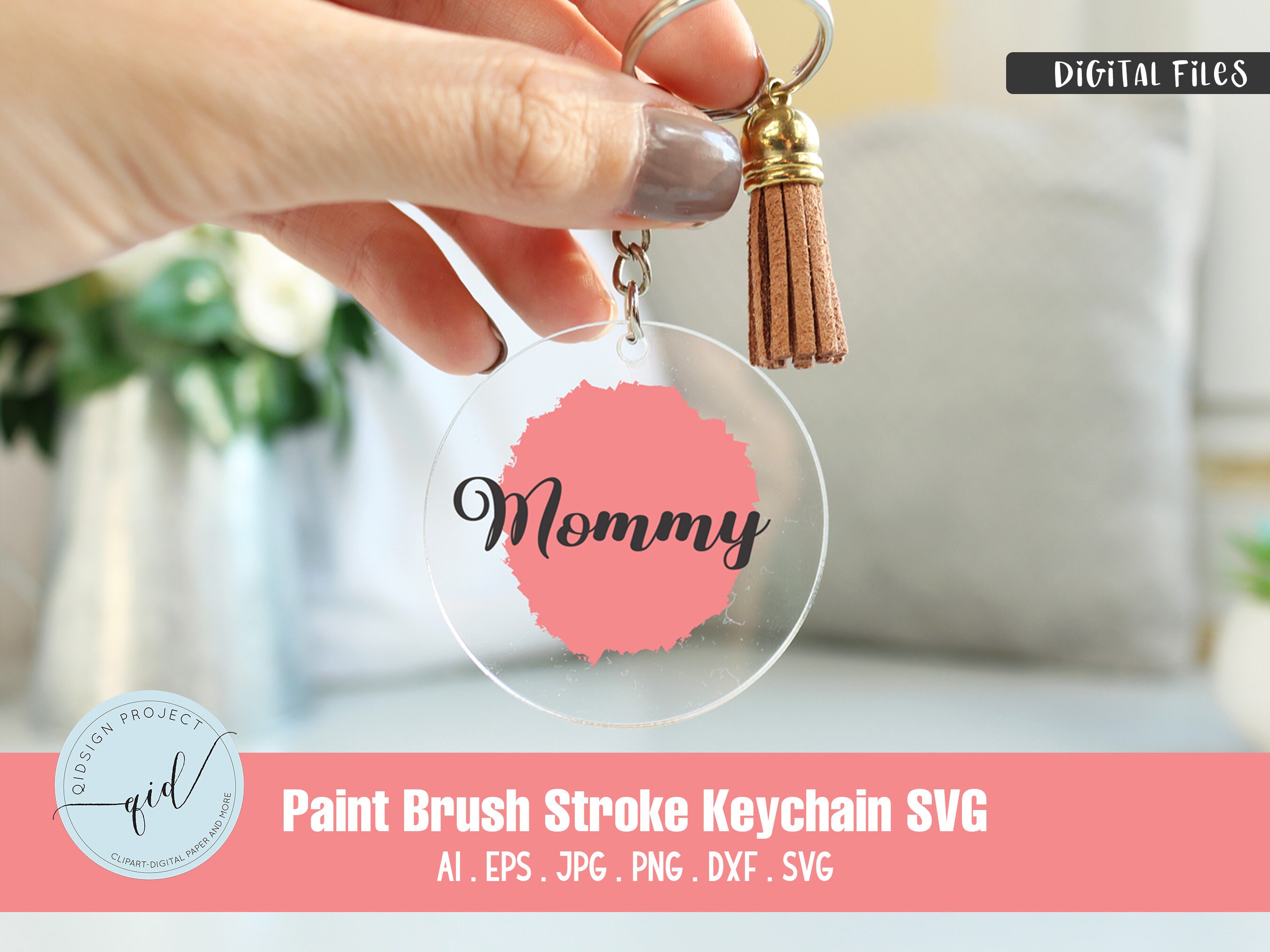 6 Paint Brush Stroke Keychain SVG, Sublimation, Svg Files for Cricut - Etsy