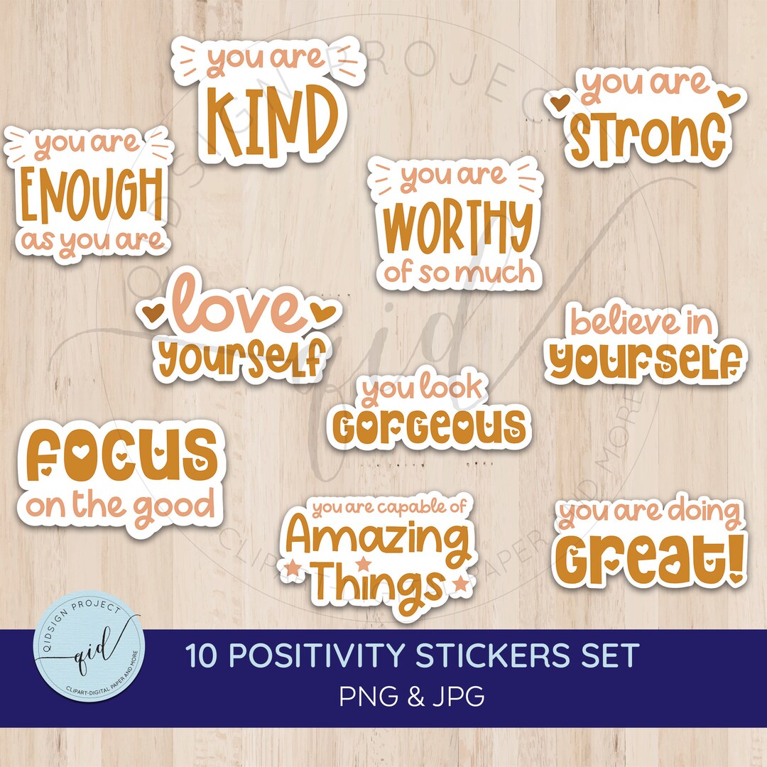 10 Positivity Stickers, Laptop Stickers, Motivational Stickers, Planner ...