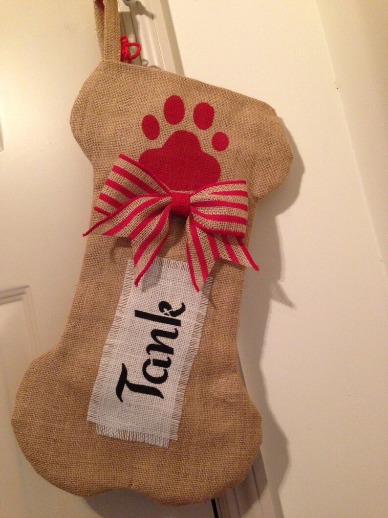 DOG Christmas Stockings Unique Burlap Holiday Pet Stockings | Etsy