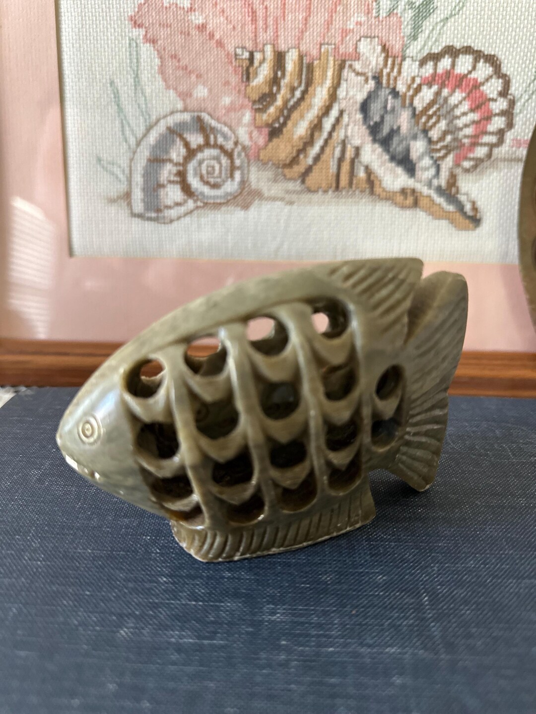 Vintage Hand-carved Soapstone Fish Inside a Fish Figurine - Etsy