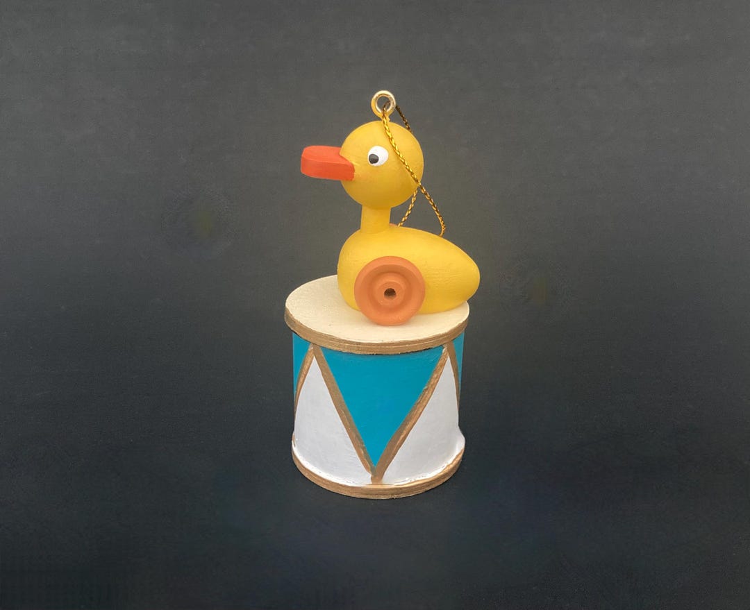 Wooden Ducky Pull-toy Christmas Ornament - Etsy