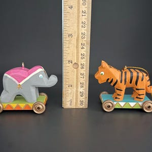 Wooden Circus Train With Animals Set of 8 Christmas Ornaments - Etsy
