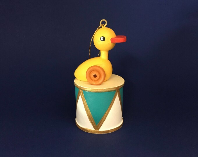 Wooden Ducky Pull-toy Christmas Ornament - Etsy