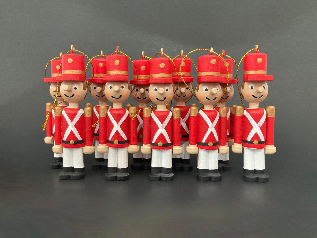 Set of 10 Wooden Toy Soldiers Christmas Ornaments - Etsy
