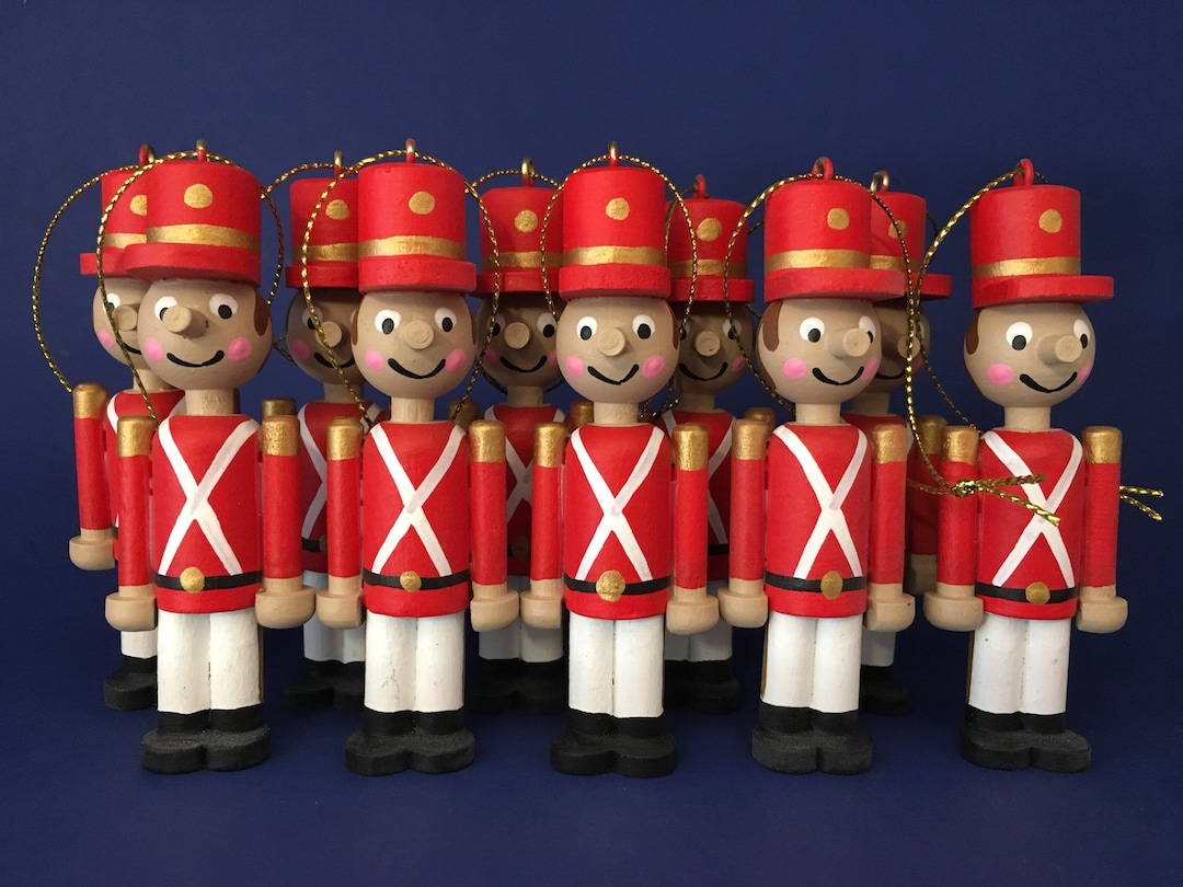 Set of 10 Wooden Toy Soldiers Christmas Ornaments - Etsy