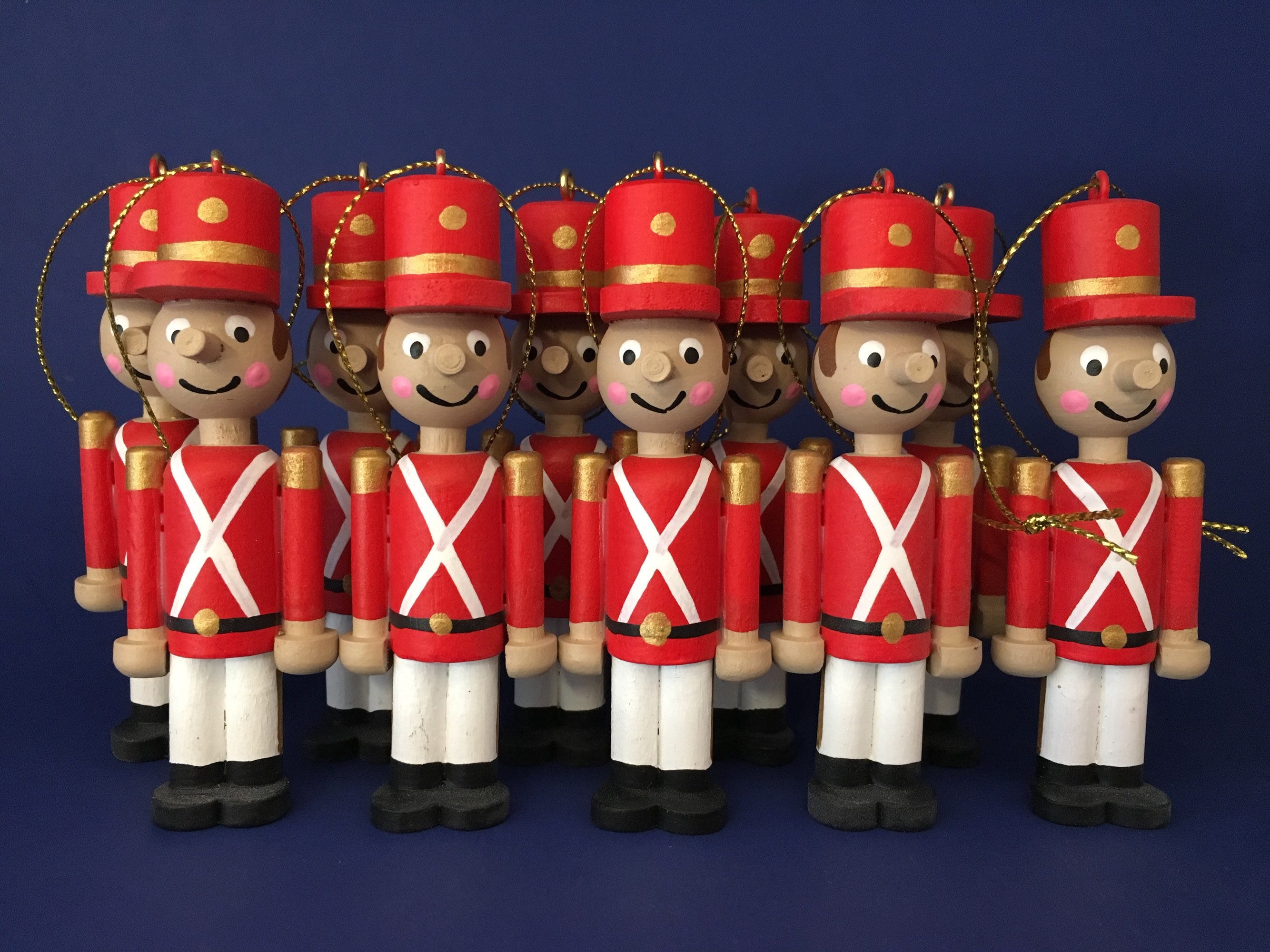 Set of 10 Wooden Toy Soldiers Christmas ornaments | Etsy