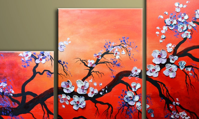 Impressonist Tree Painting Original Asymmetrical Wall Decor Thick ...