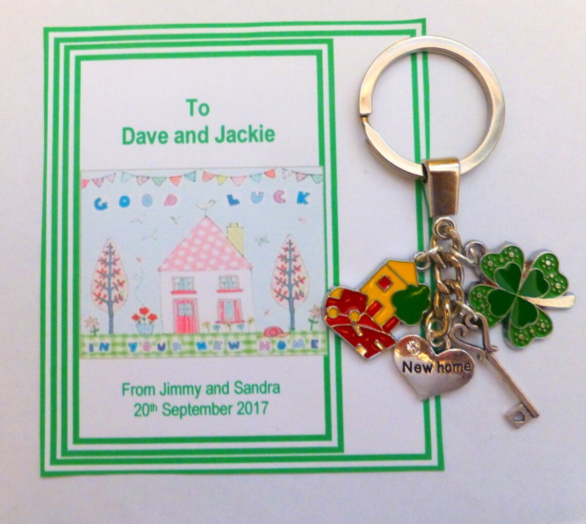 Good Luck in Your New Home Key Ring on Personalised Keepsake - Etsy UK