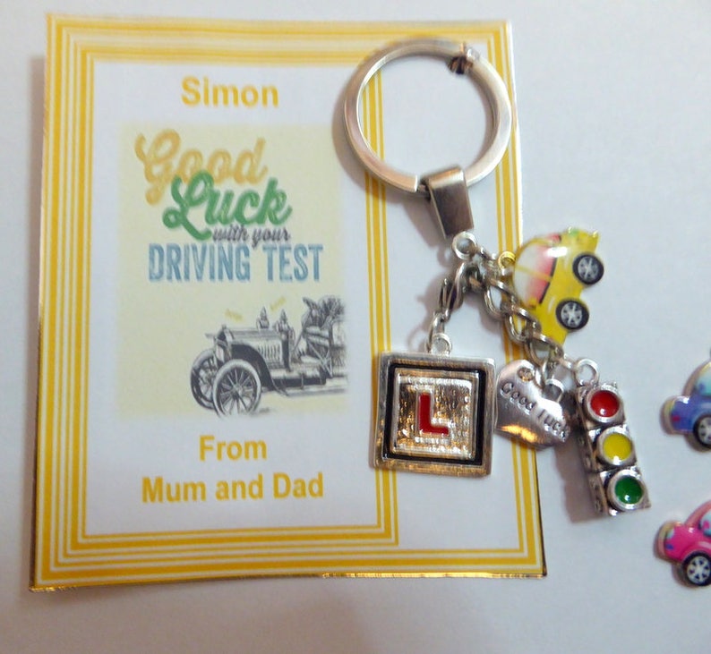 Good Luck Passing Driving Test Key Ring Lucky Heart Charm - Etsy