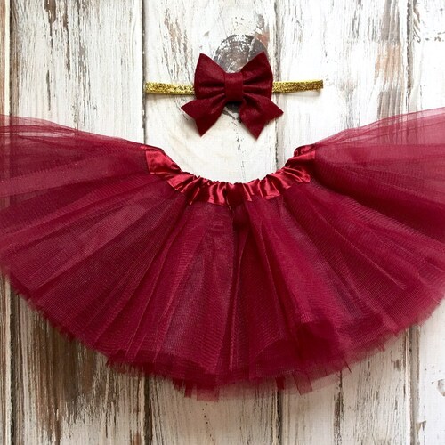 Maroon and Gold Baby Tutu and Headband Set 1st Birthday Tutu - Etsy