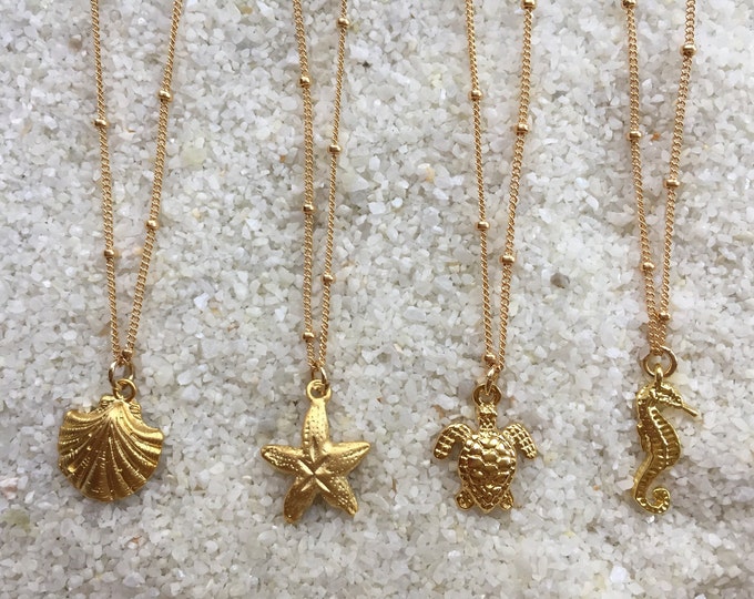 Ocean Charm Necklaces 14k - Etsy