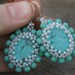 Beaded Earrings Howlite Earrings Dangle Earrings Flower Etsy