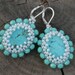 Beaded Earrings Howlite Earrings Dangle Earrings Flower Etsy