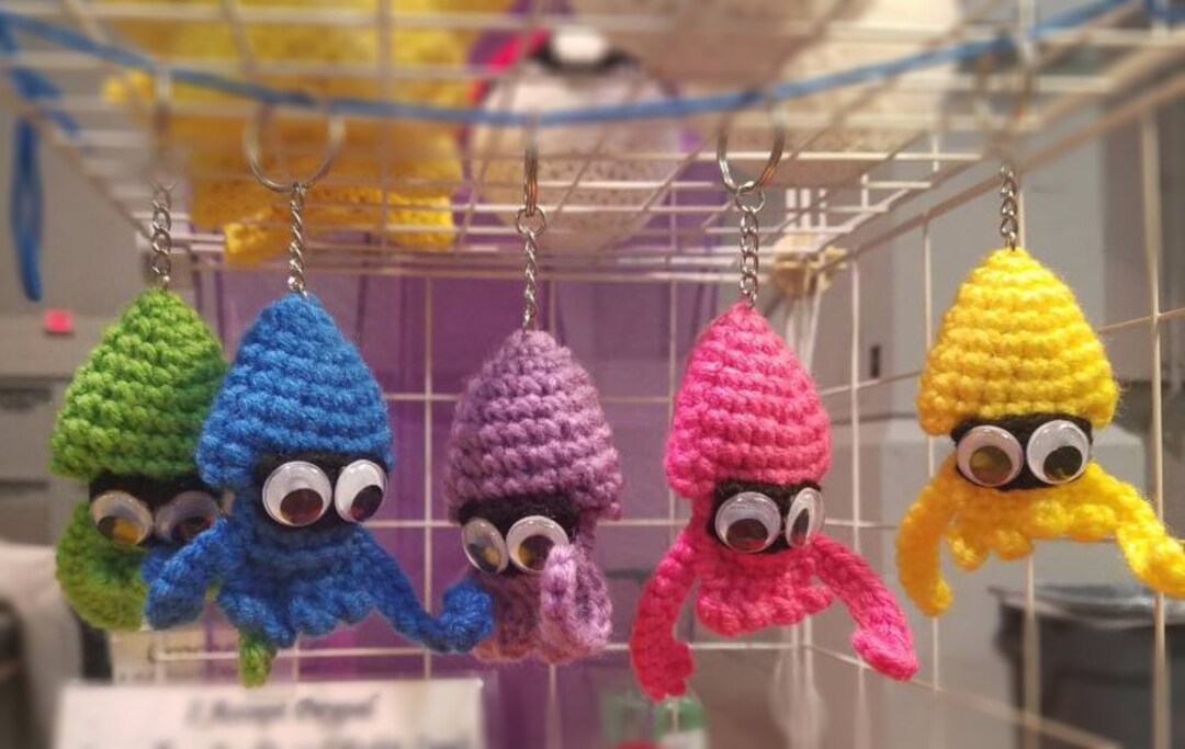 Crocheted Splatoon Inkling Plush Keychain - Etsy