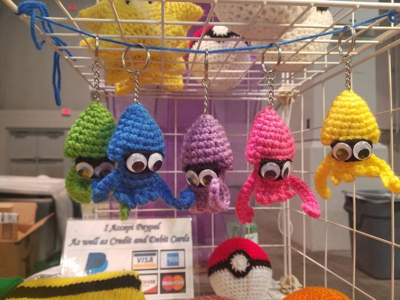 Crocheted Splatoon Inkling Plush Keychain - Etsy