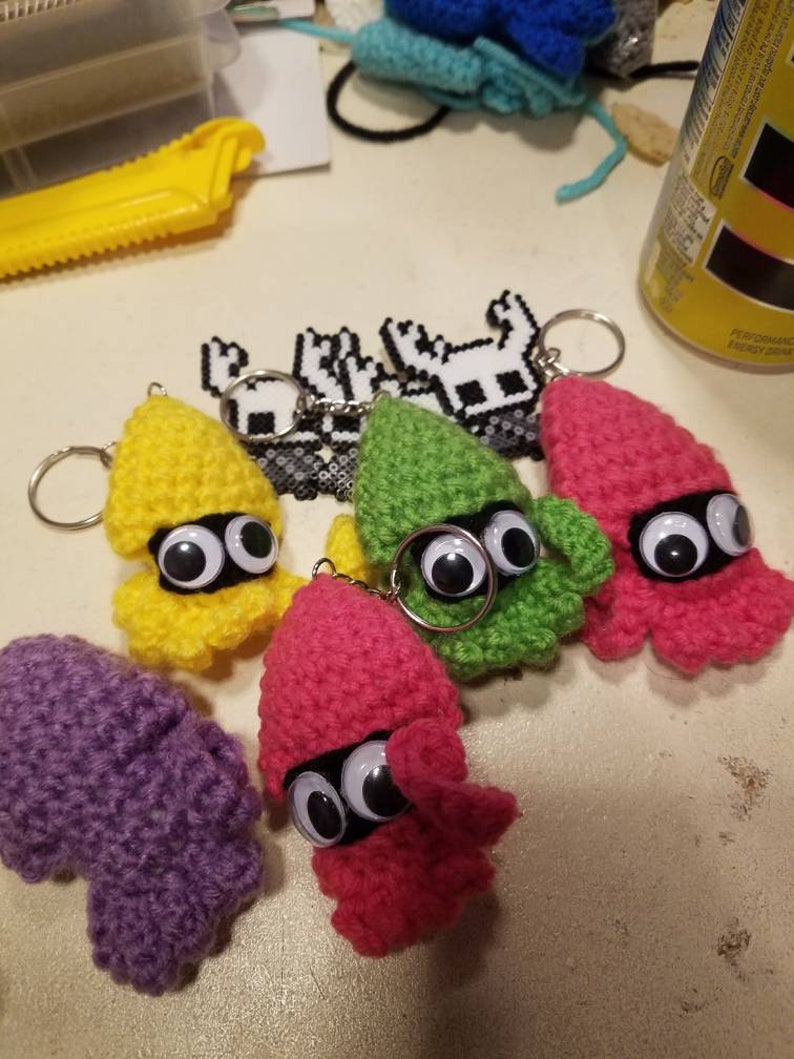 Crocheted Splatoon Inkling Plush Keychain - Etsy