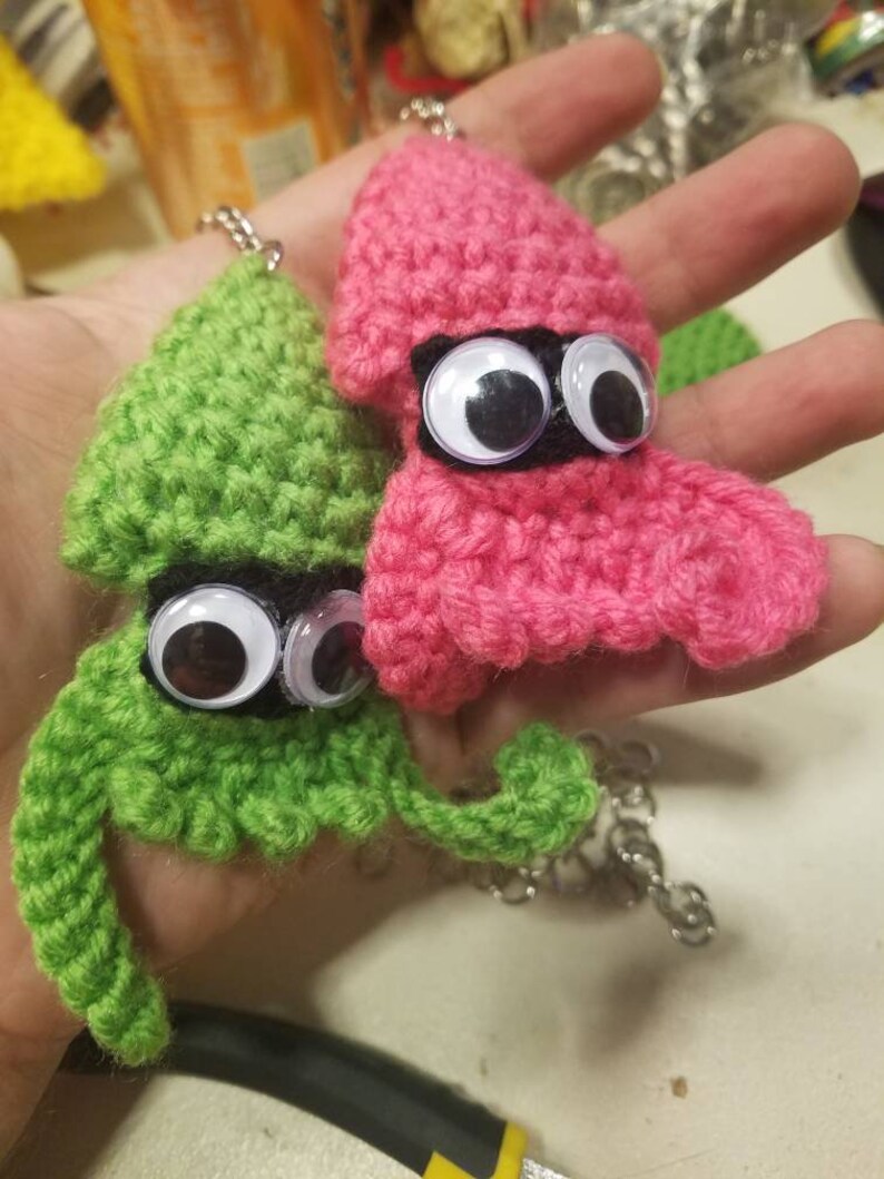 Crocheted Splatoon Inkling Plush Keychain - Etsy