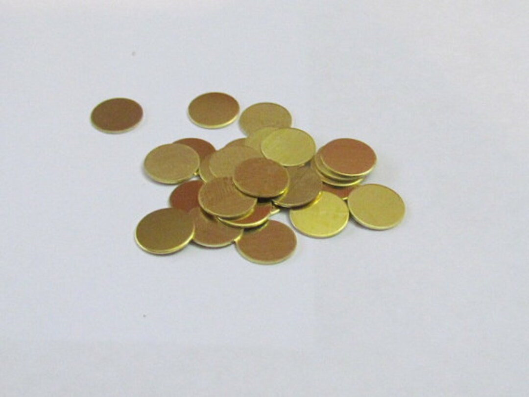 3/8 Brass Blanks • 18G or 20G Stamping Metal Disc• Stamping Supplies ...