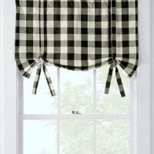 Buffalo Check Empire Valance in Black grey greentanred or - Etsy