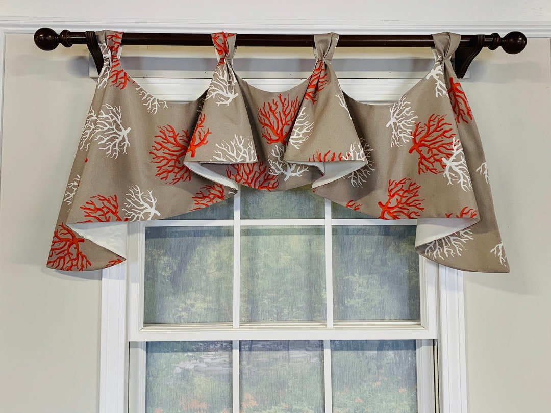 Sea Coral Tab Valance - Etsy