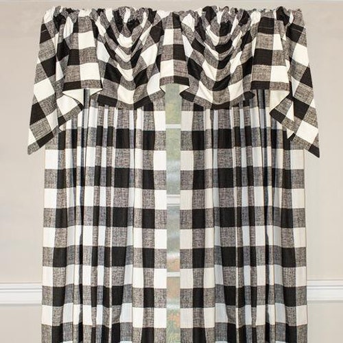Buffalo Check Empire Valance in Black grey greentanred or | Etsy