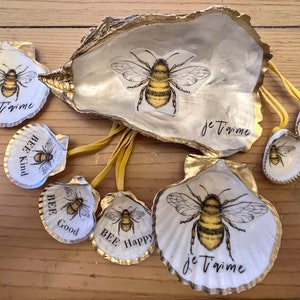 Decoupaged Bee Shell Ornaments ,trinket Dish and Statement Pieces - Etsy
