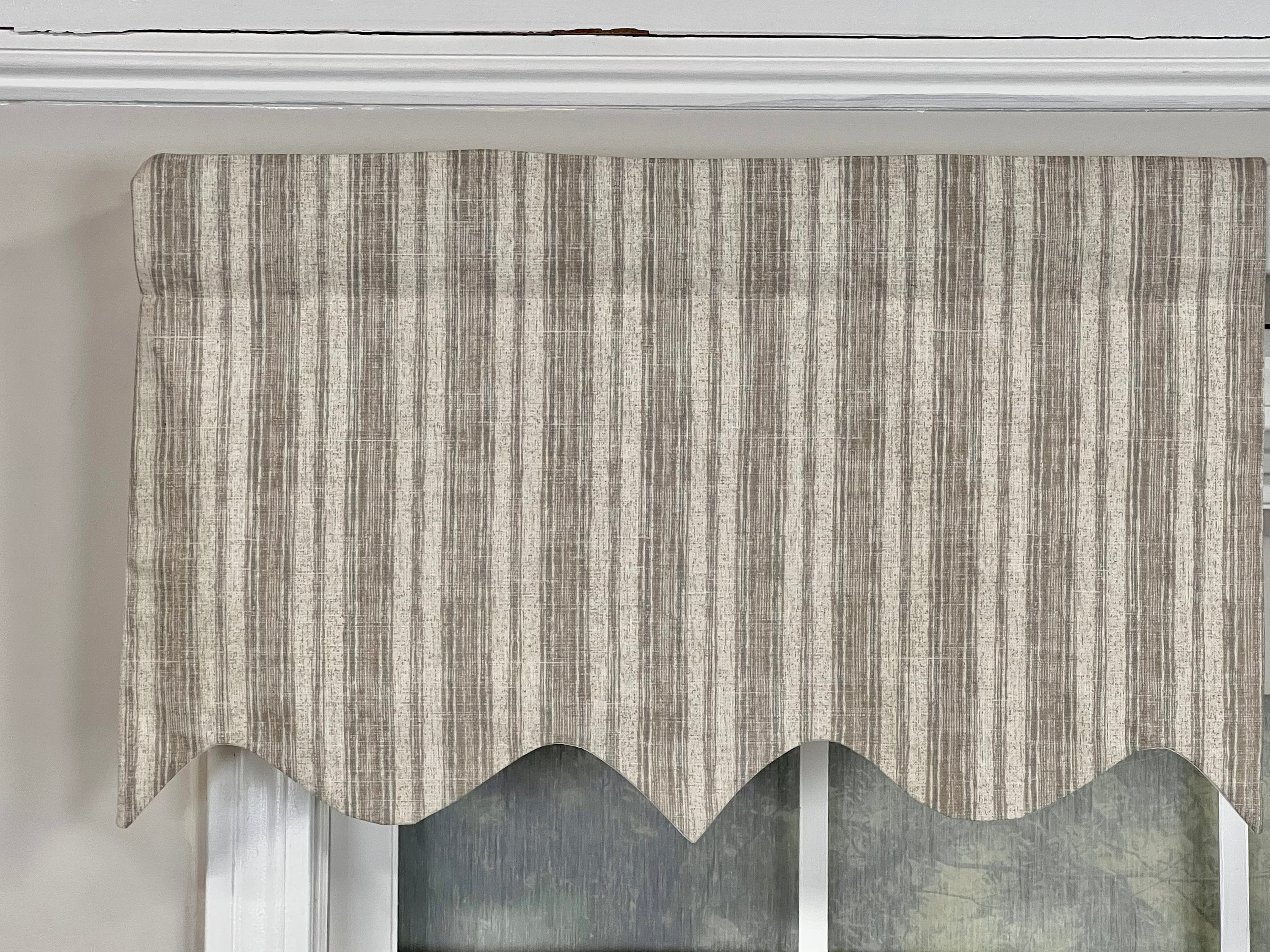 Striped Regal Valance in Natural,navy or Grey - Etsy