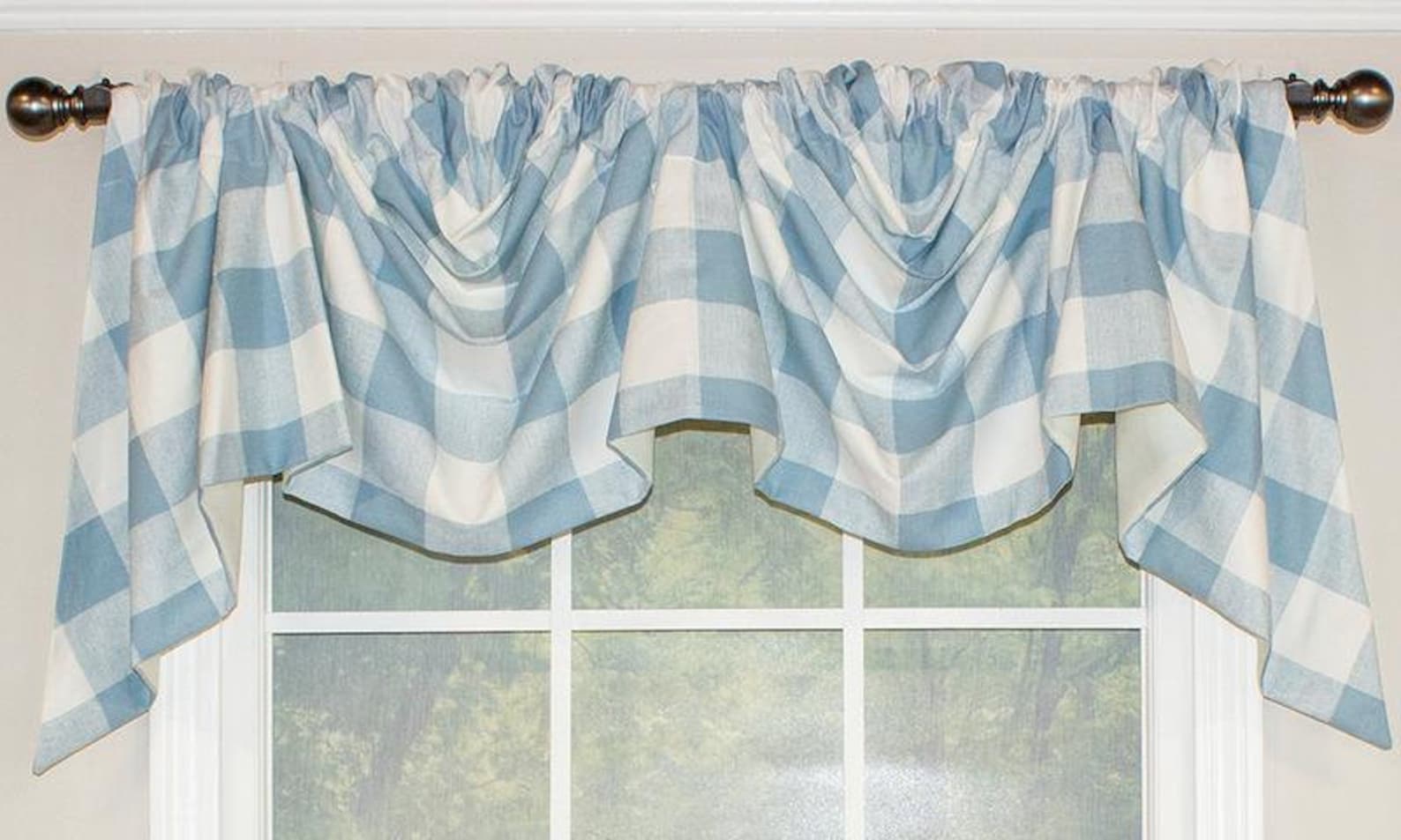 Buffalo Check Empire Valance in Black grey greentanred or - Etsy Canada
