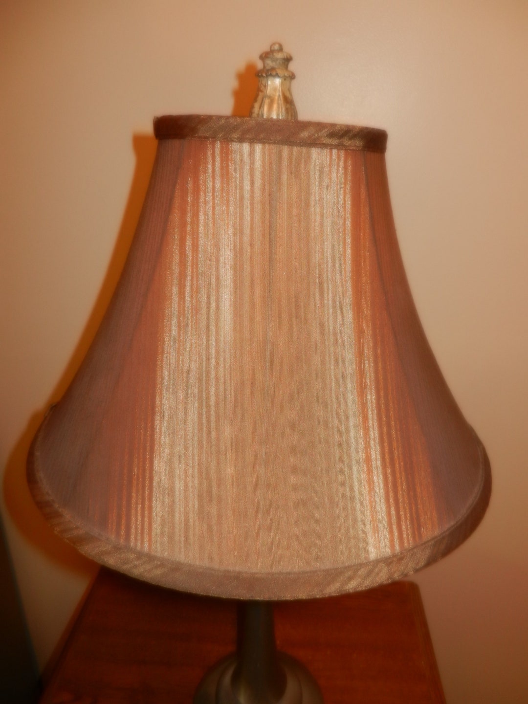 Vintage Fabric Bell Shaped Shade, Lined in Satin, Has Spider Attachment ...