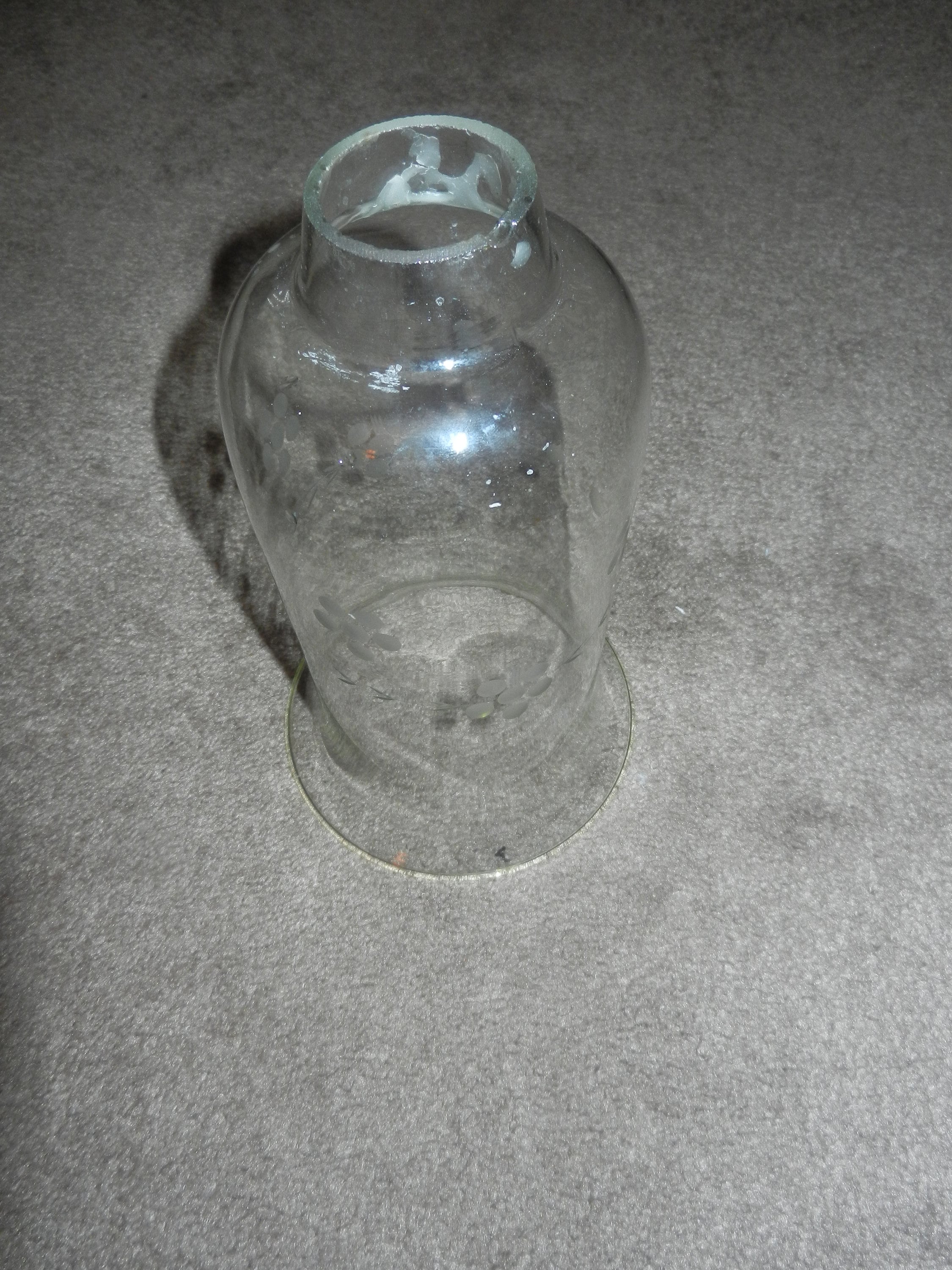 Vintage Glass Chimney Etched Glass Chimney Wall Sconce | Etsy