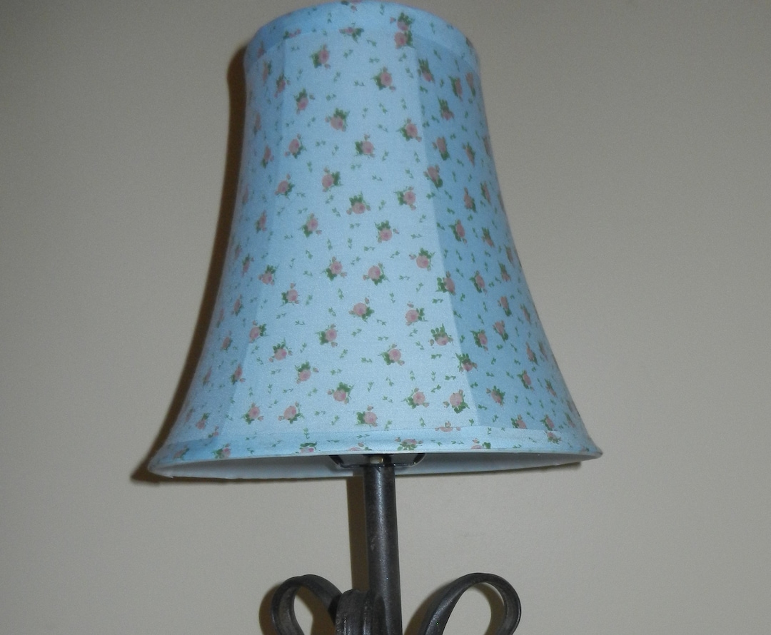 Vintage Blue Lamp Shade , Light Blue Print - Etsy