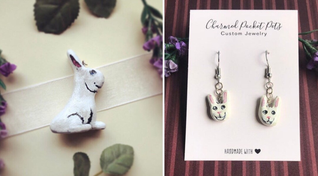 White Rabbit Accessories-handmadebunny Lover Giftalice in - Etsy UK