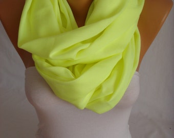 Neon Yellow Scarf | Etsy