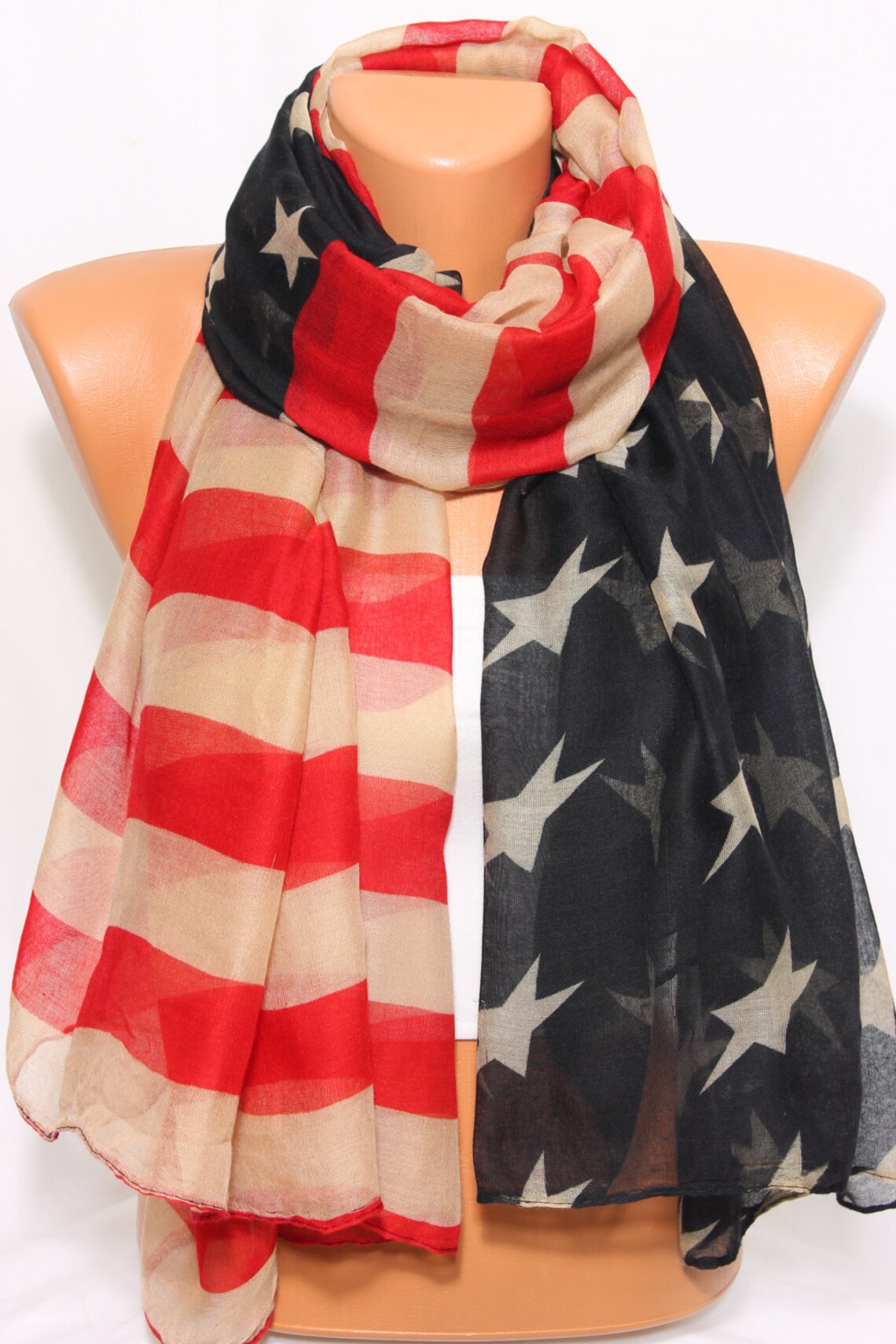 US Flag American Flag Vintage Inspired Scarf Patriotic Scarf - Etsy
