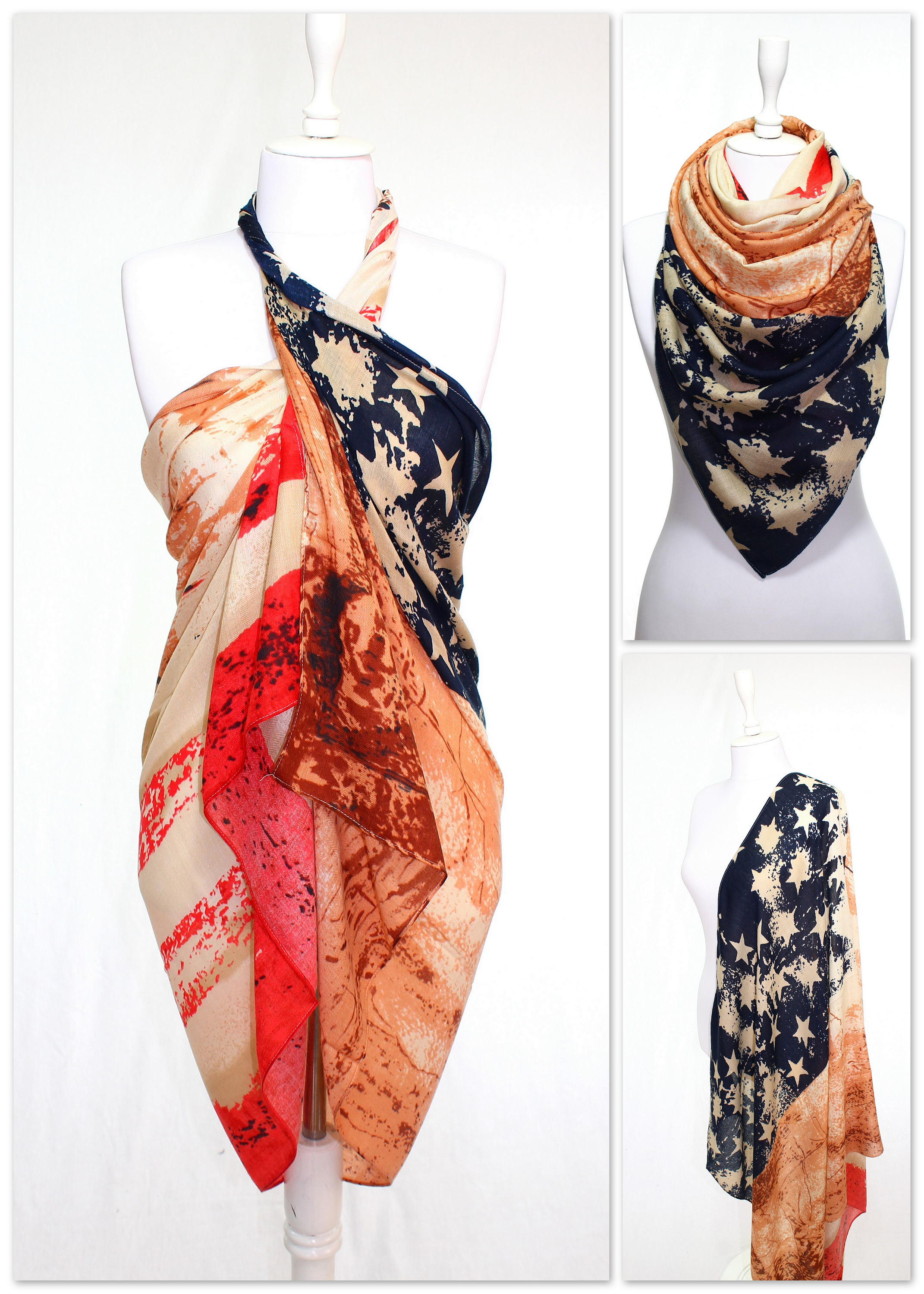 American Flag Scarf, Fourth of July,july 4th,independence Day,us Flag ...