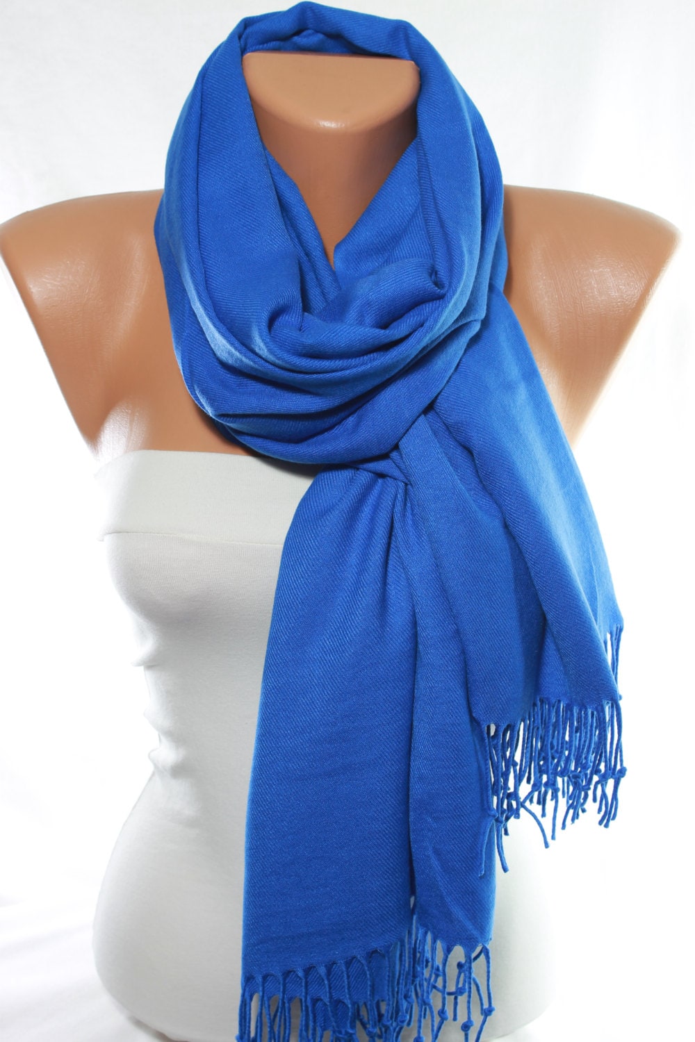 Blue Scarf Oversize Pashmina Scarf Blue Shawl Spring Scarf - Etsy