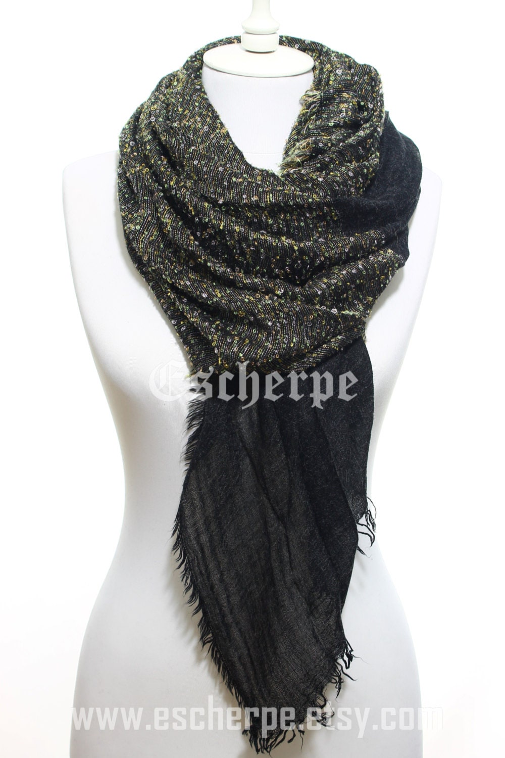 Black Cozy Warm Winter Scarf Winter Accessory Women Fashion - Etsy