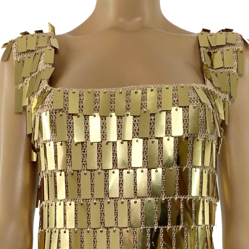 Gold Sequin Dress - Etsy