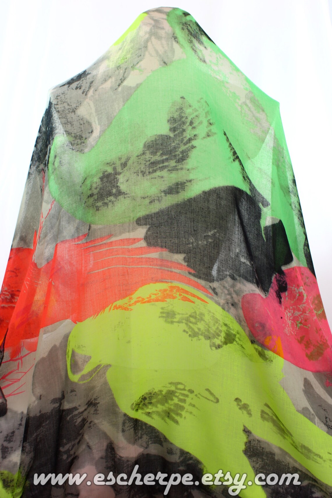 Parrot Print Neon Scarf Infinity Scarf Winter Accessories Holiday Gifts ...