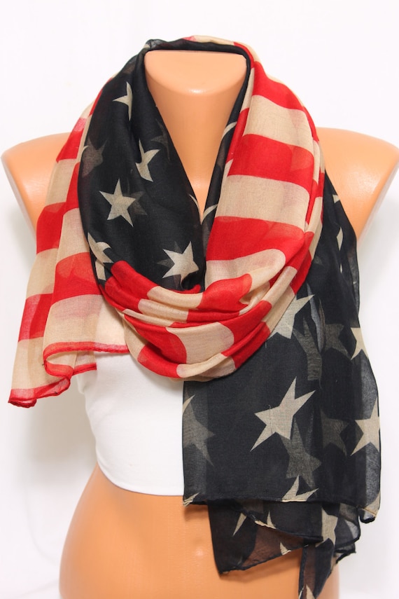 US Flag American Flag Vintage Inspired Scarf Patriotic Scarf | Etsy