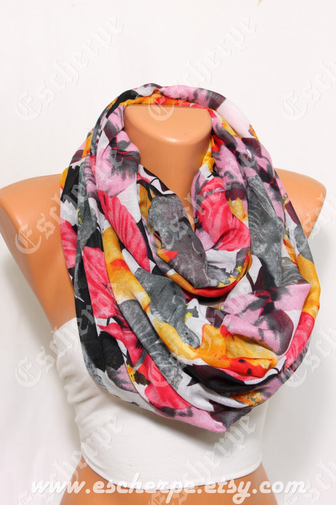 Hibiscus Flower Print Cotton Floral Scarf Womens Fashion - Etsy