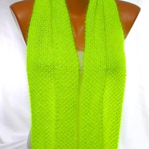 Neon Scarf Infinity Scarf Knit Scarf Yellow Scarf Sparkly Handknit ...