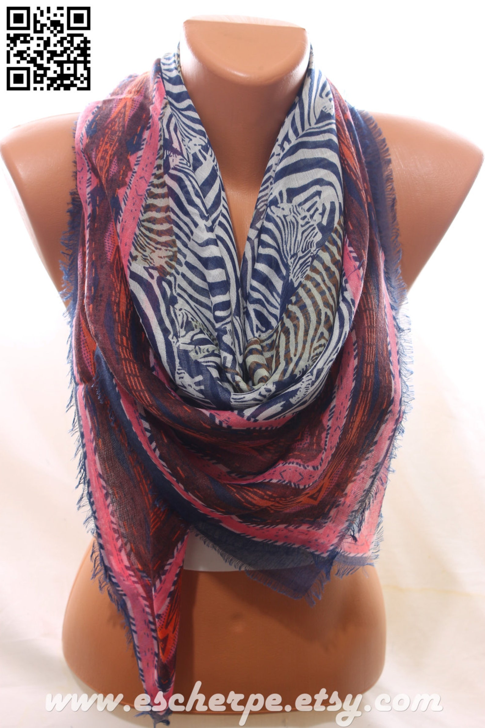 Zebra Print Lightweight Spring Summer Square Scarf Women's - Etsy