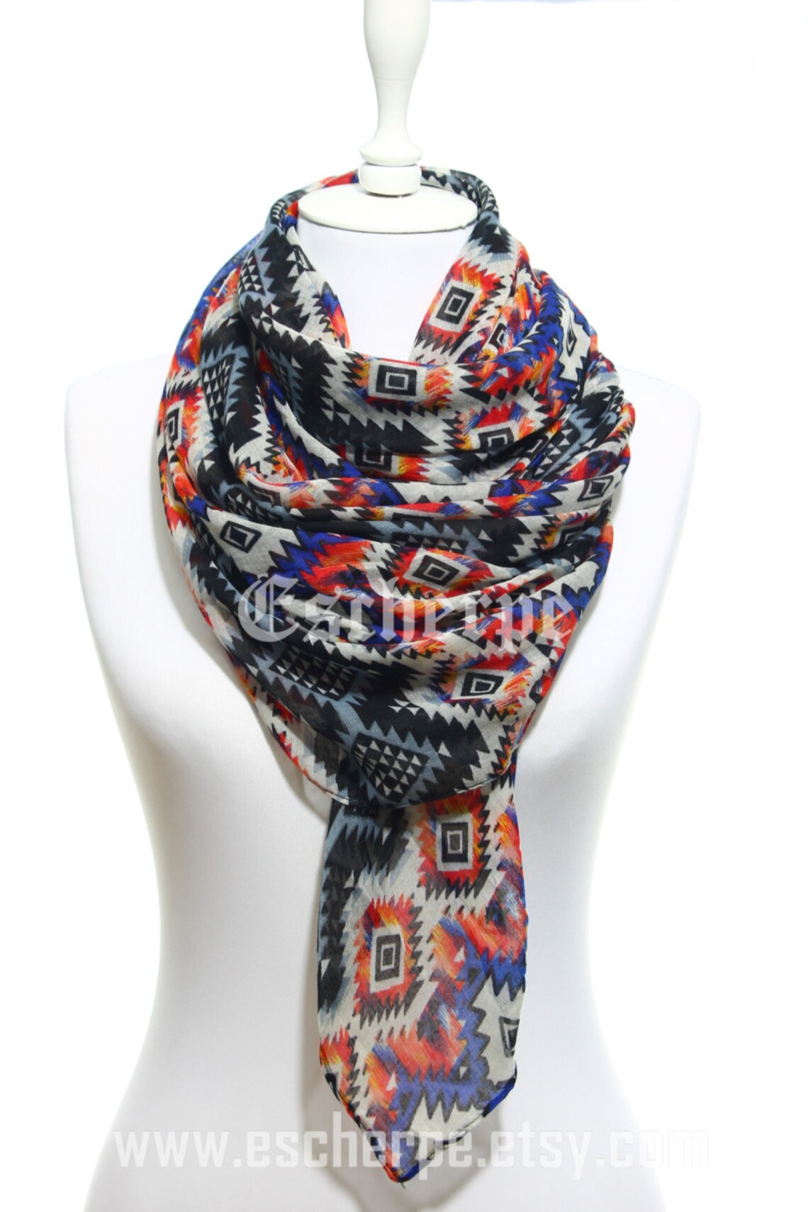 Tribal Scarf Southwestern Aztec Scarf Spring Summer Accessory | Etsy