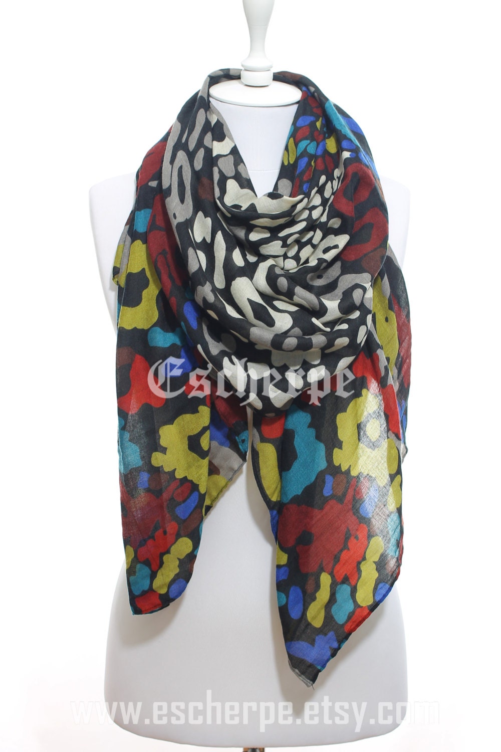 Camo Scarf Black Scarf Winter Accessory Woman Man Scarf Valentine's Day ...