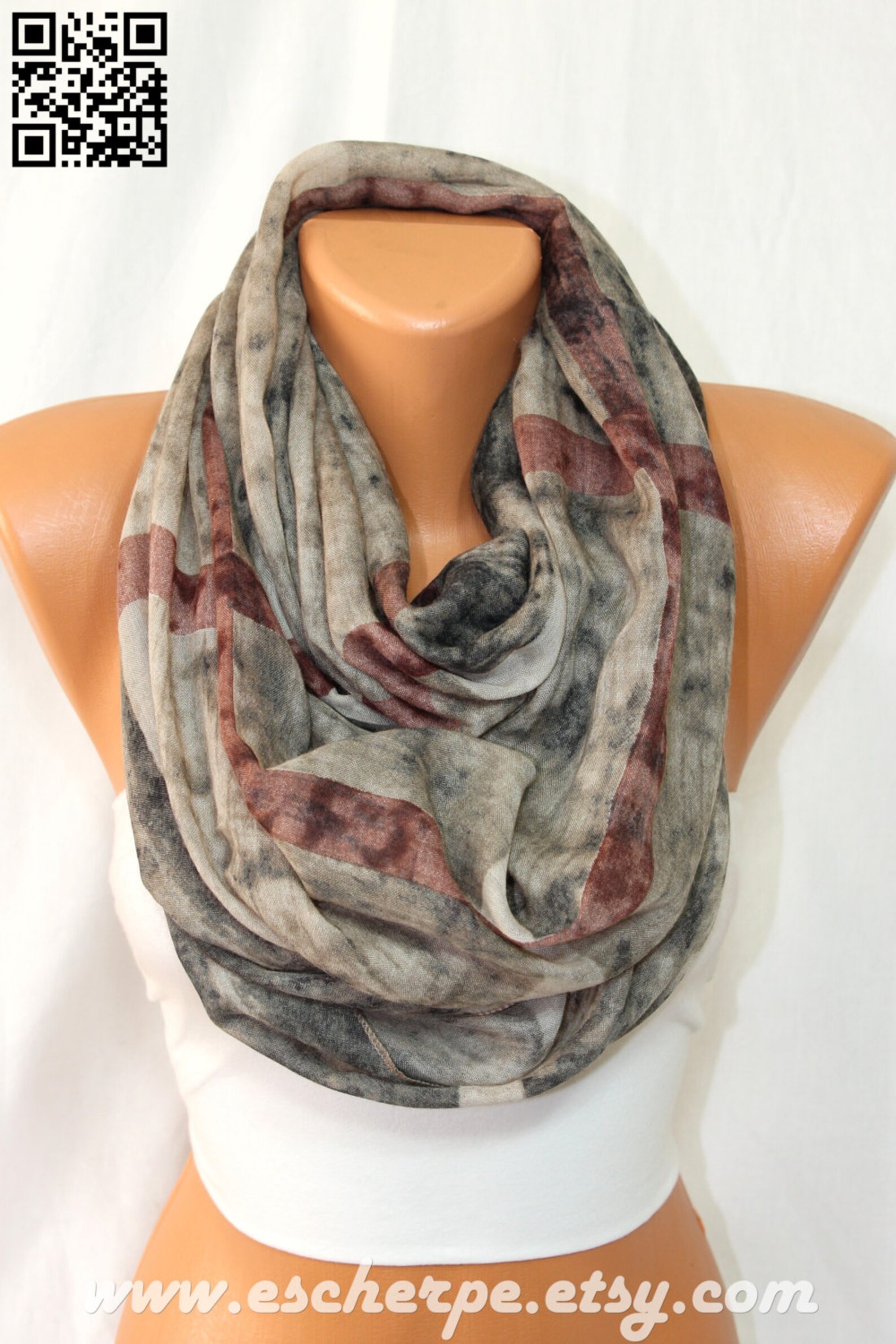 Vintage Look Scarf in Earth Colors Women Men Fashion Accessories ...