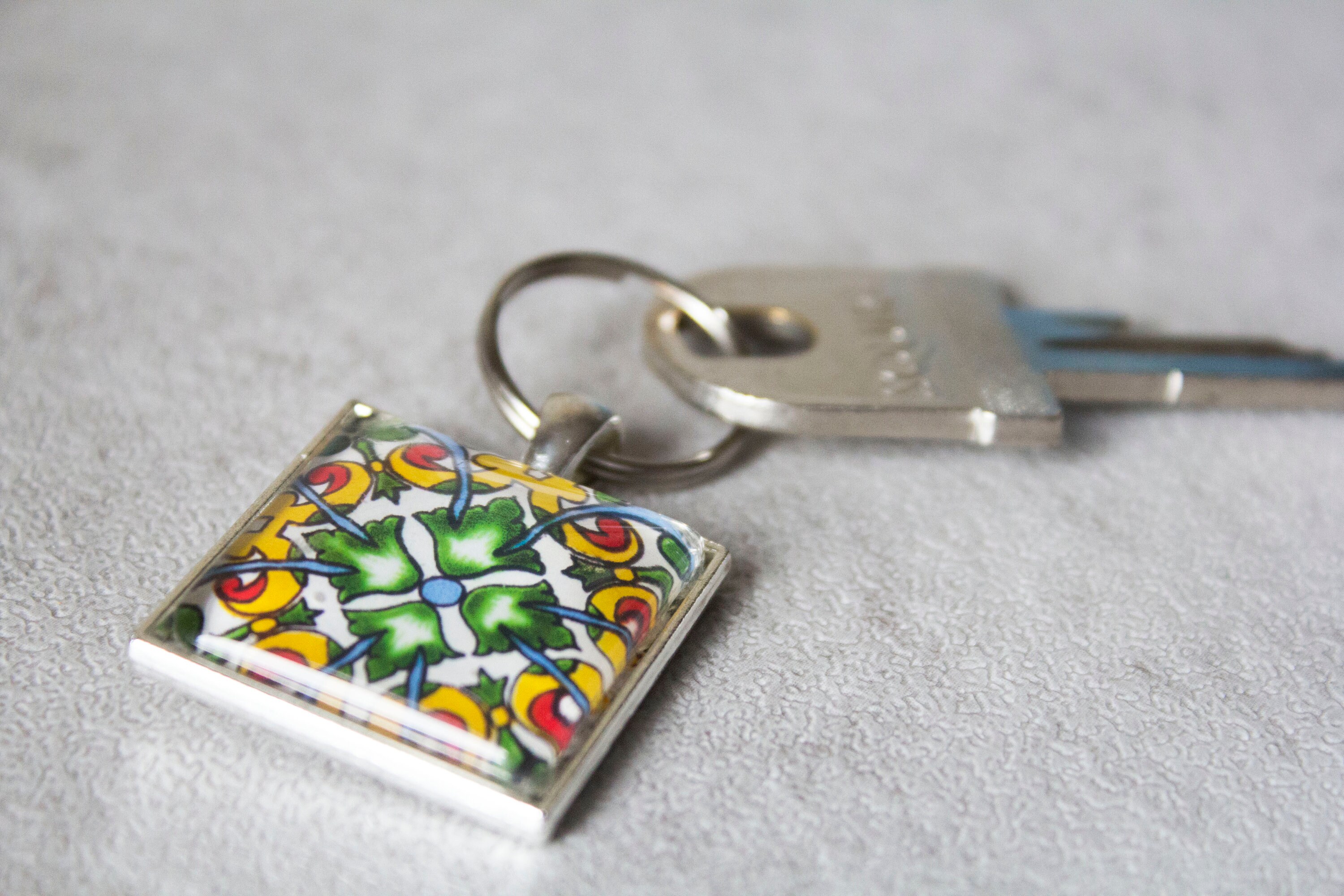 Mexican Tile Key Ring Talavera Tile Key Ring - Etsy