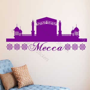 Mecca Islamic Wall Art Stickers Mosque Shape Arabic Patterns Khana ...